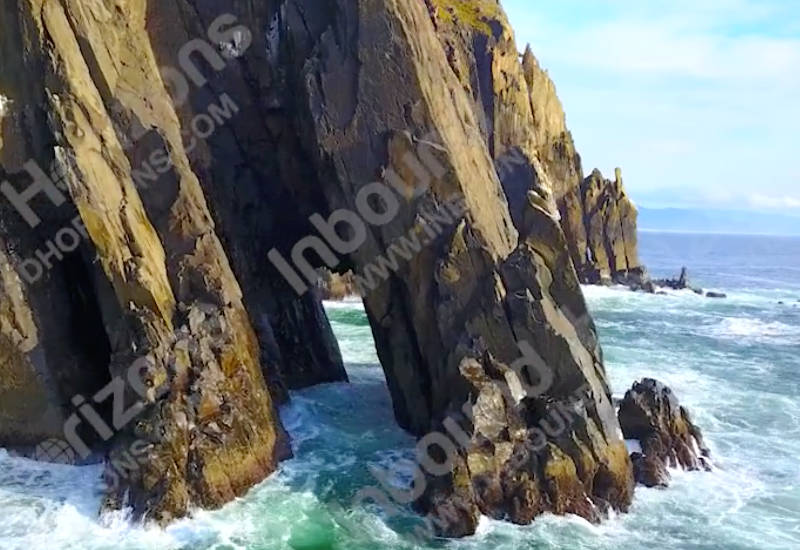Coastal Cliffs at Treasure Cove With Surf Breaking On Rocks - Right ...